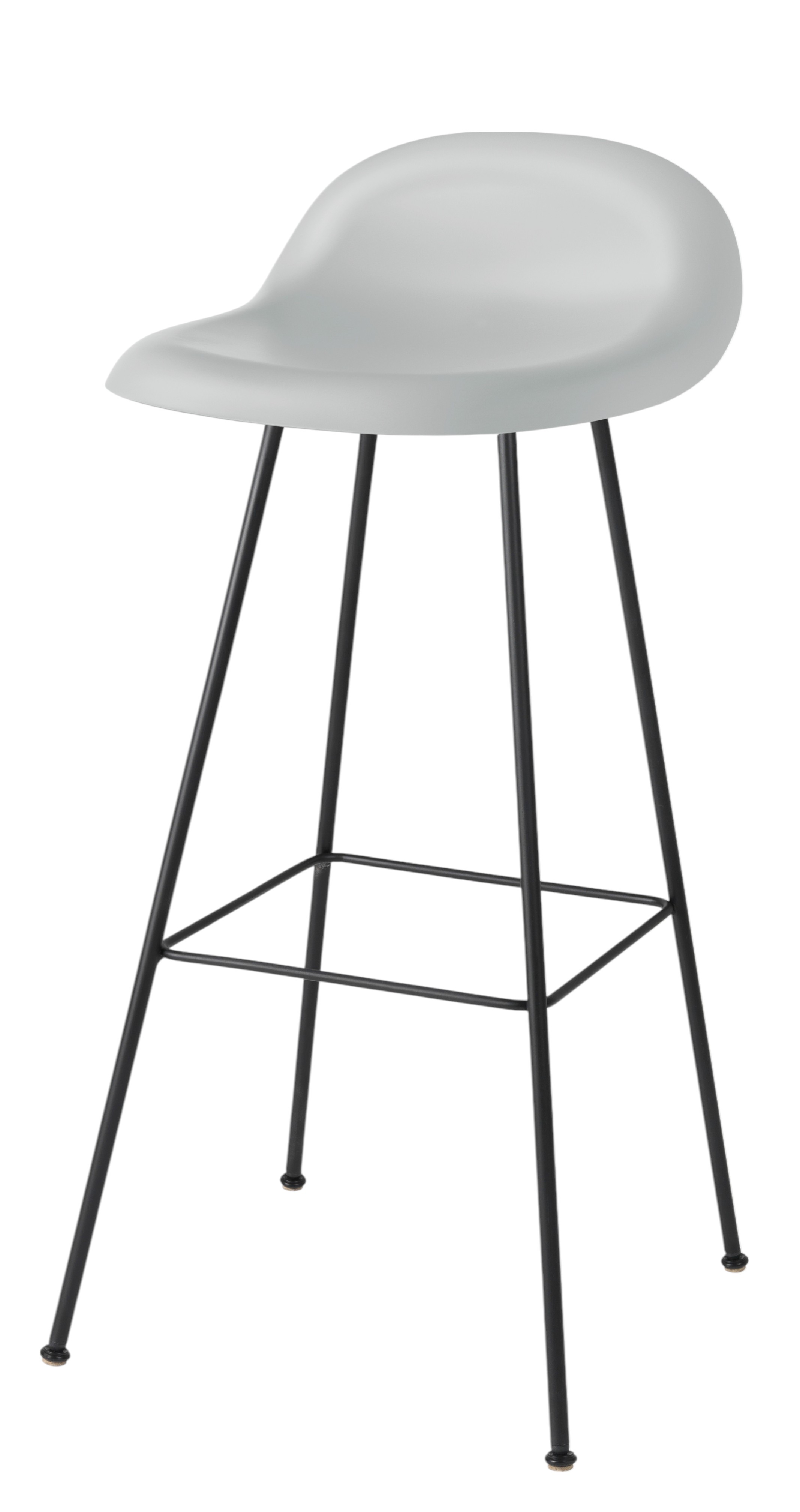 3D Tabouret de bar 75 Plastique Lunar Gray - Patins en feutre Gubi ...